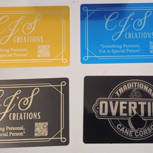 Laser Engraved Metal Cards - Etsy