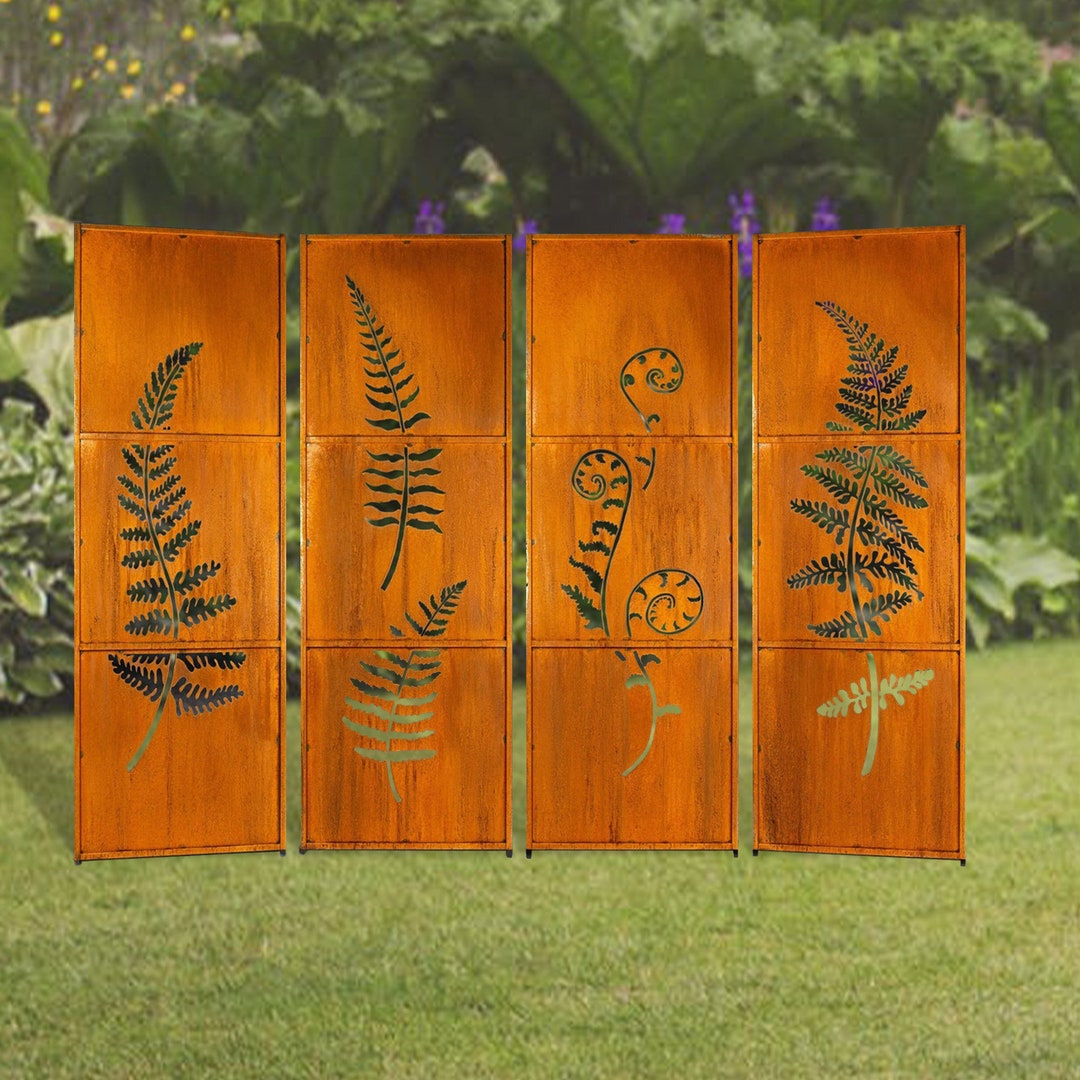 Fern Fronds Privacy Screens, Sichtschutz Garten, Rusty Privacy Screen ...