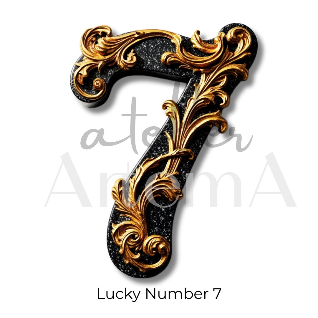 Lucky Number 7 | Unique Style Number | Digital Art | PNG | Elegant ...