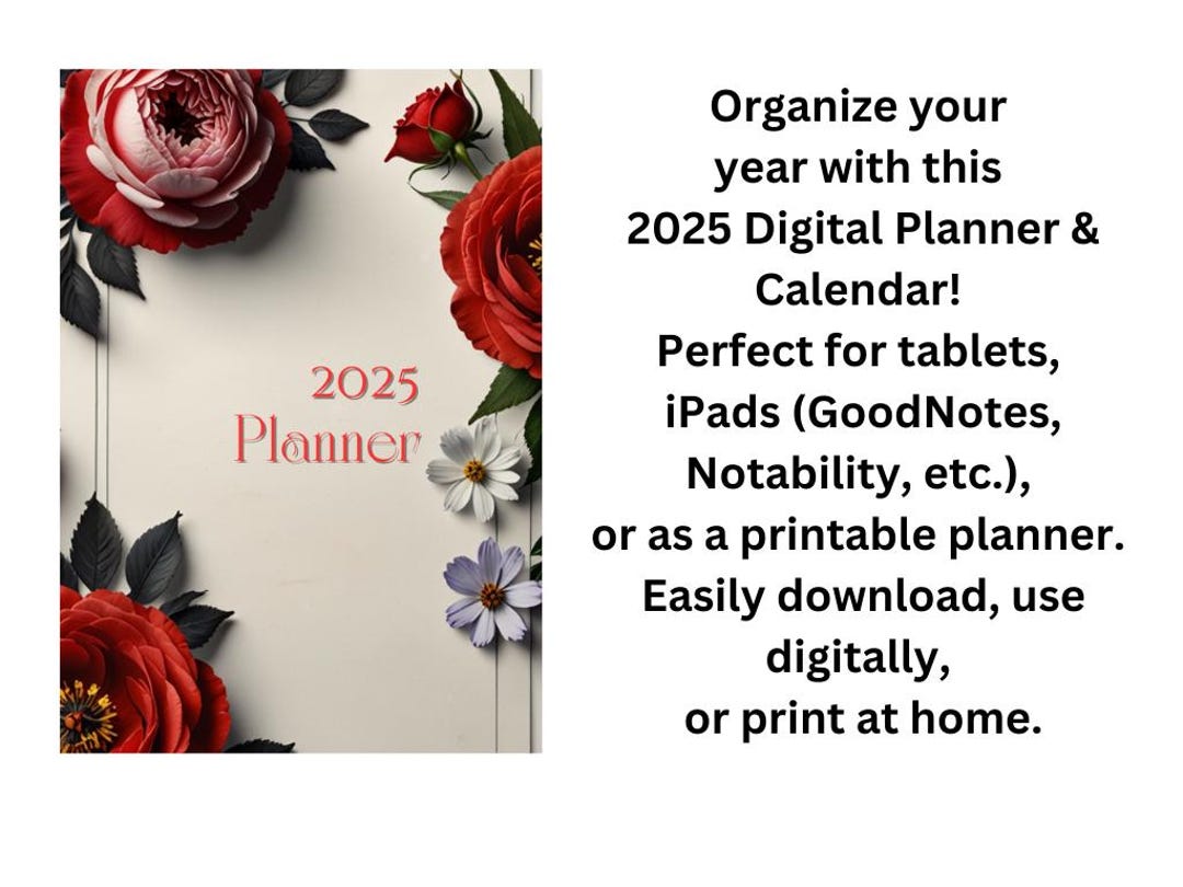 2025 Digital Planner Calendar – Printable & Interactive PDF PP ...