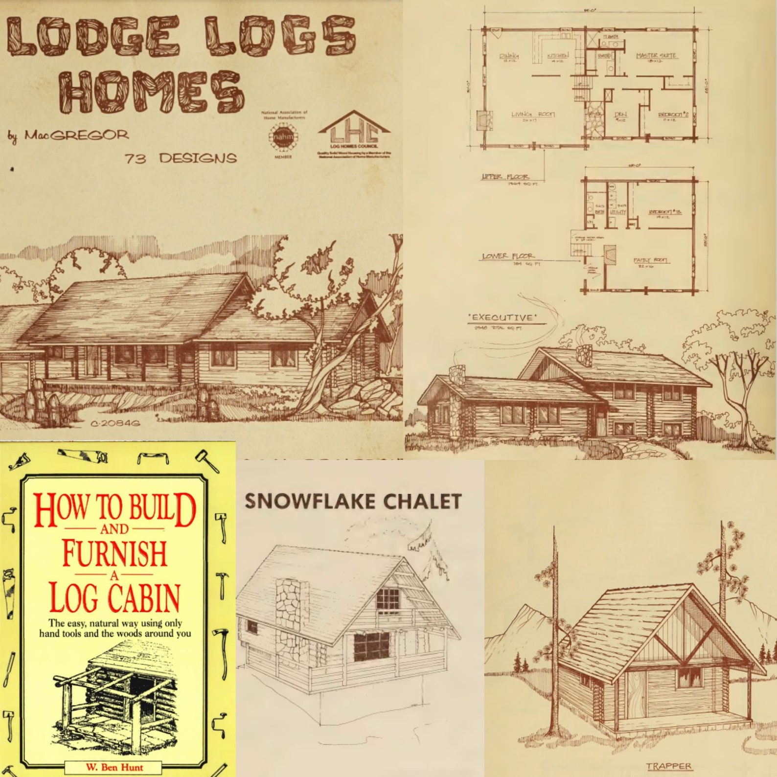 Build and Furnish a Log Cabin Ski Chalet Vacation Home With Real 1970 ...