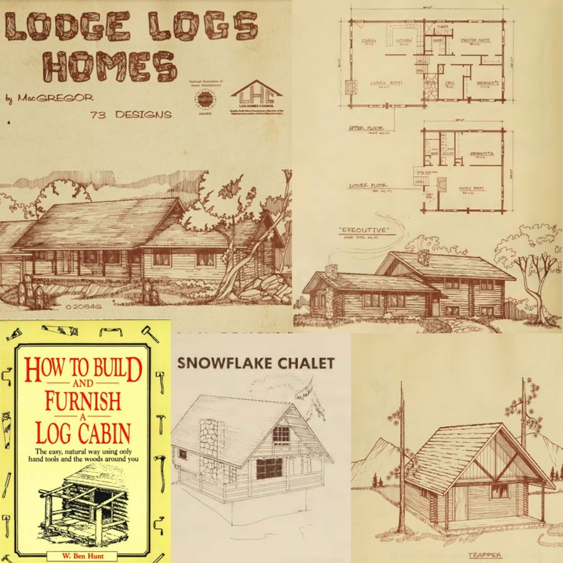 Build and Furnish a Log Cabin Ski Chalet Vacation Home With Real 1970 ...