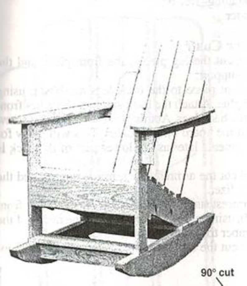 DIY Adirondack Rocker Chair Woodworking Rocking Plans PDF Vintage Porch ...