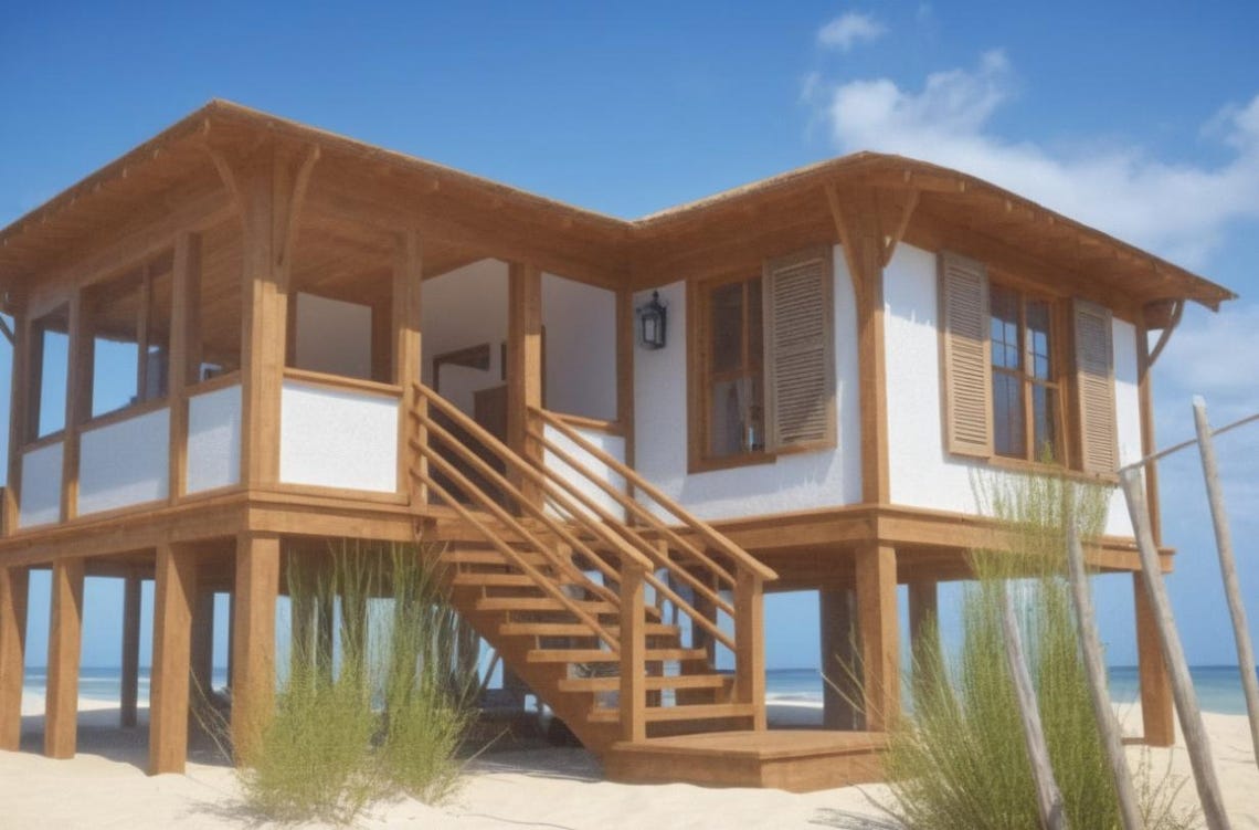 33x29 Ft Pogue Life Vacation Beach Shack Cottage Pole Porch Building ...