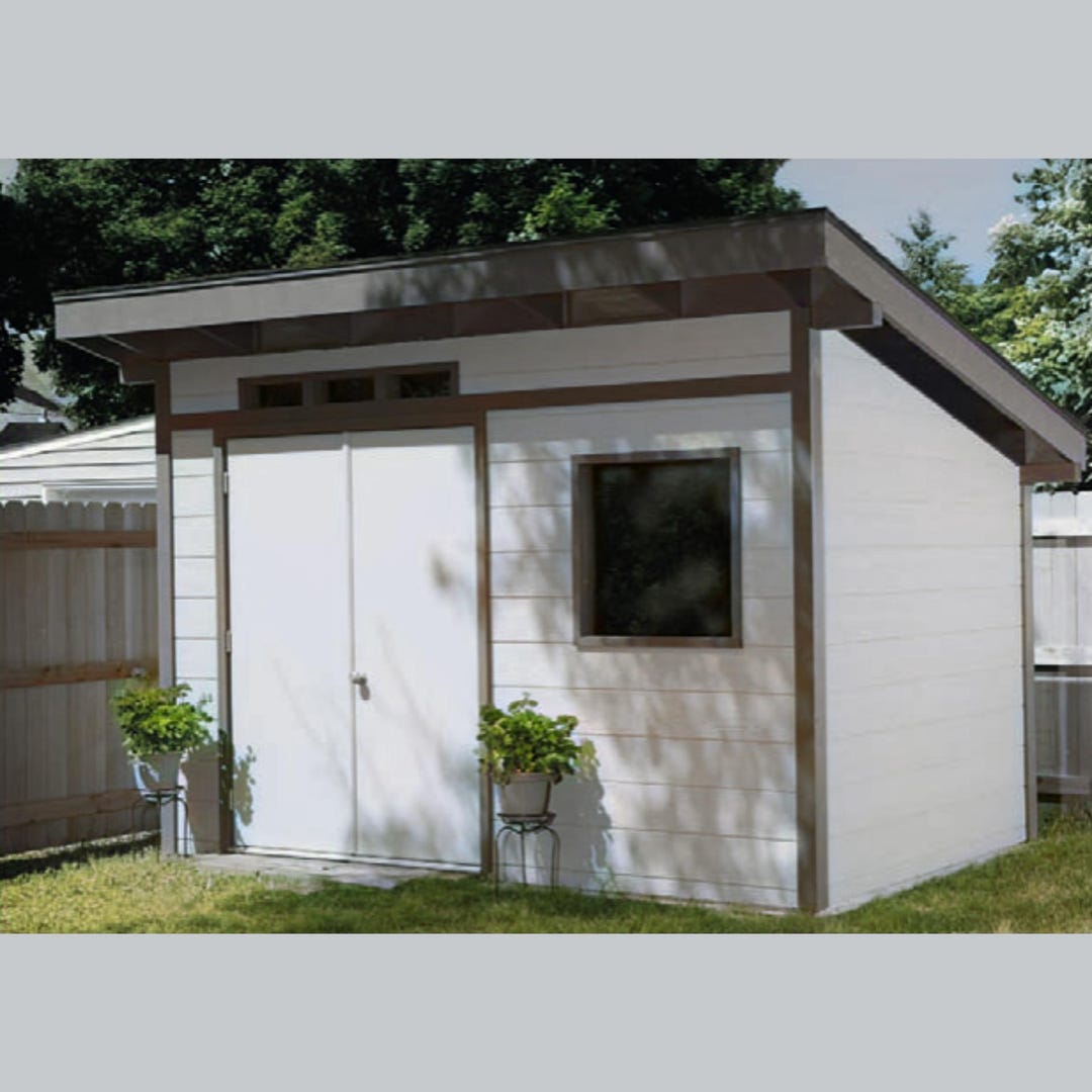DIY Lean to 8x12 Utility Garden Tool Shed Double Doors Build Plans for ...