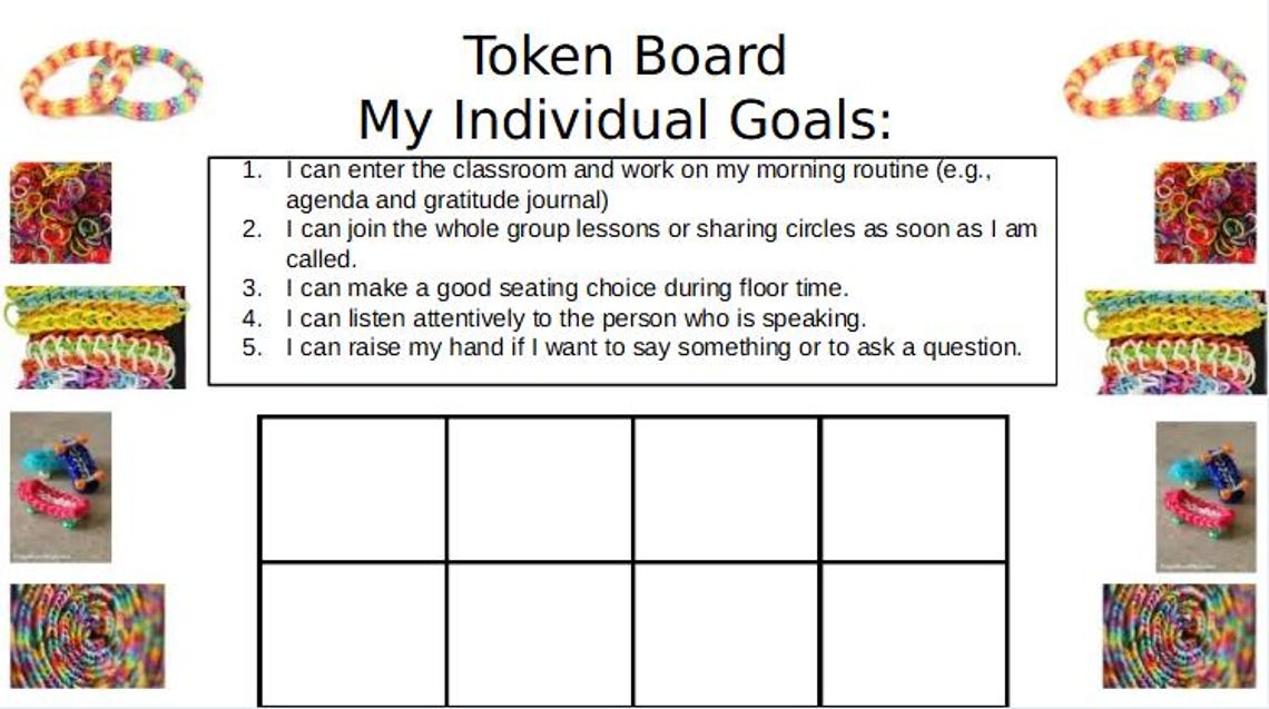 Student Token Board Reward Chart Visual Aid Incentive Chart Positive ...