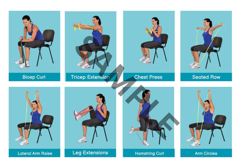 Seated Standing Resistance Loop Band Tubes Handles Seniors Workout ...