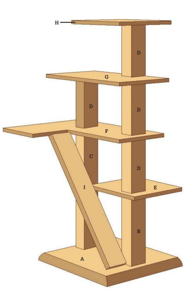 DIY Cat Tree Plans Climbing Frame Tower PDF Woodworking Plans Design ...