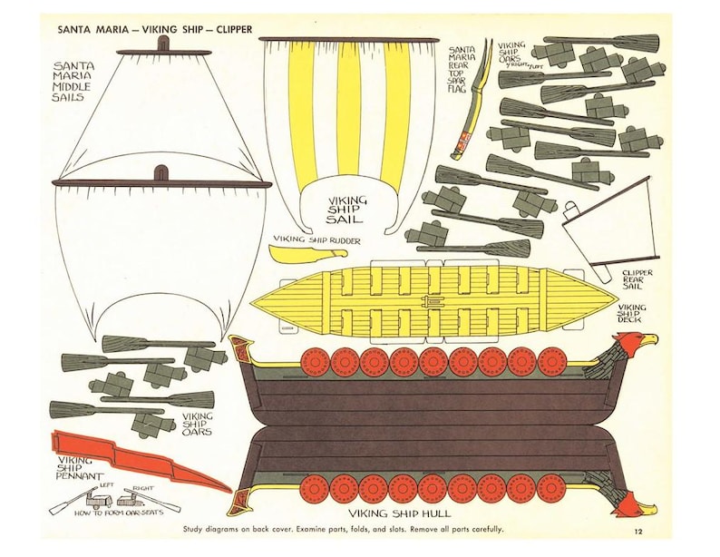 7 DIY Rigbys Book of Paper Model Ships Wooden Boat SS United States ...