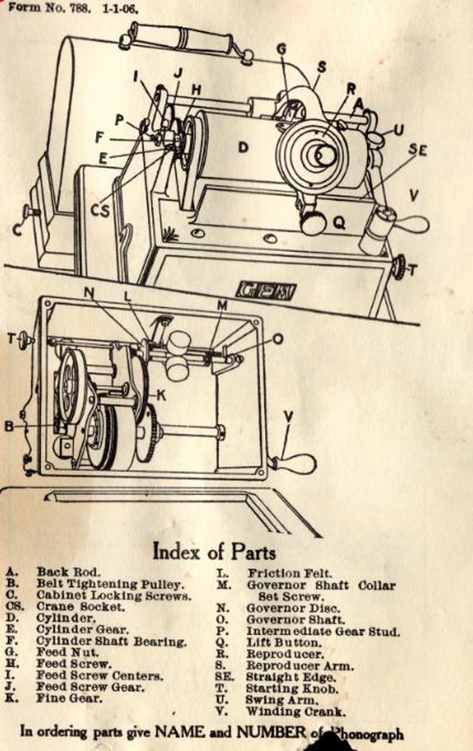 Edison Gem B PDF Manual for Phonograph Portable Gramophone Operation ...