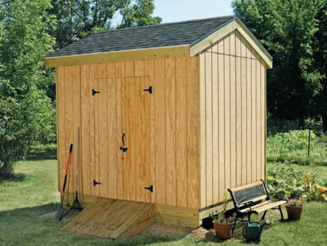 DIY Simple 8x10 Ft Garden Shed With Double Doors Build Plans Lumber ...