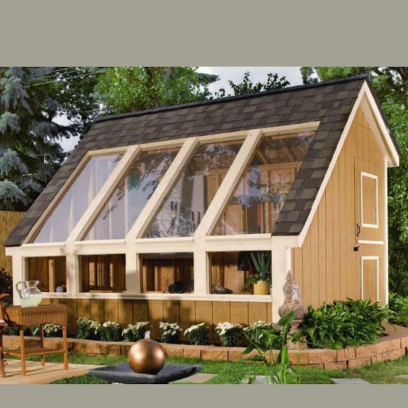 DIY 12x10 Ft Lean to Greenhouse ADU Studio Home Office Artists Saltbox ...