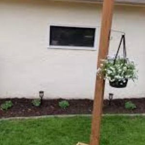 DIY String Light Post Hanging Basket Planter Plans Raised Window Sill ...
