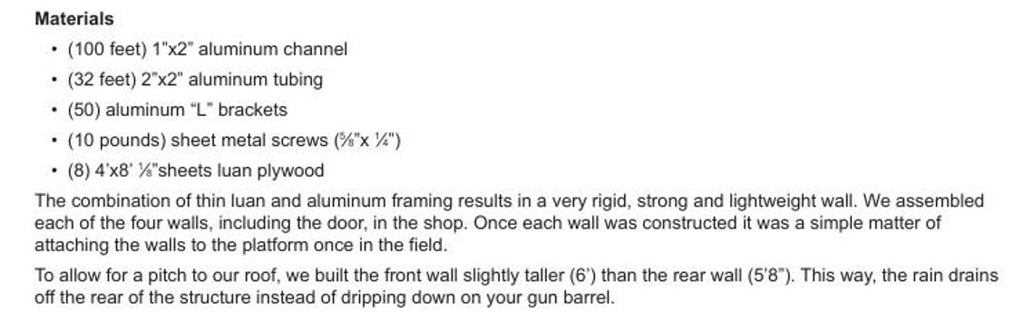 DIY 8x6 Portable Box Stand Elevated Deer Blind Tower Shelter Plans ...