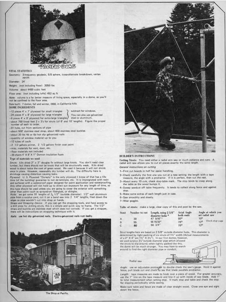 DIY Dome Building Book II Glamping Geodesic 2V 3V Vacation Wooden Frame ...