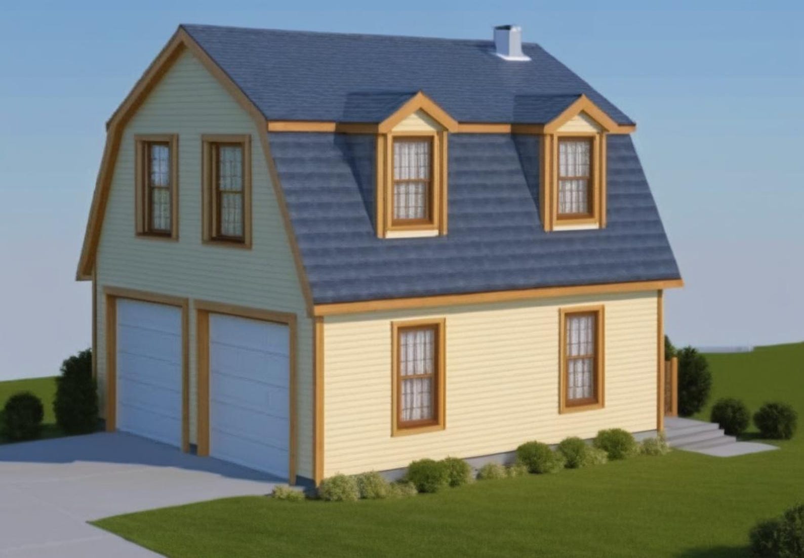 2 Car Gambrel Barn Conversion Two Story Barndominium Garage Apartment ...