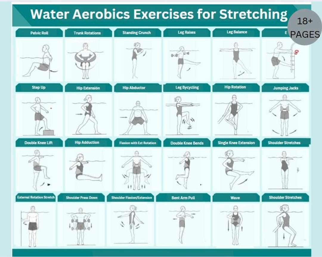 18 Deep Water Aerobics Exercises for Stretches Water Aqua Aquatic ...