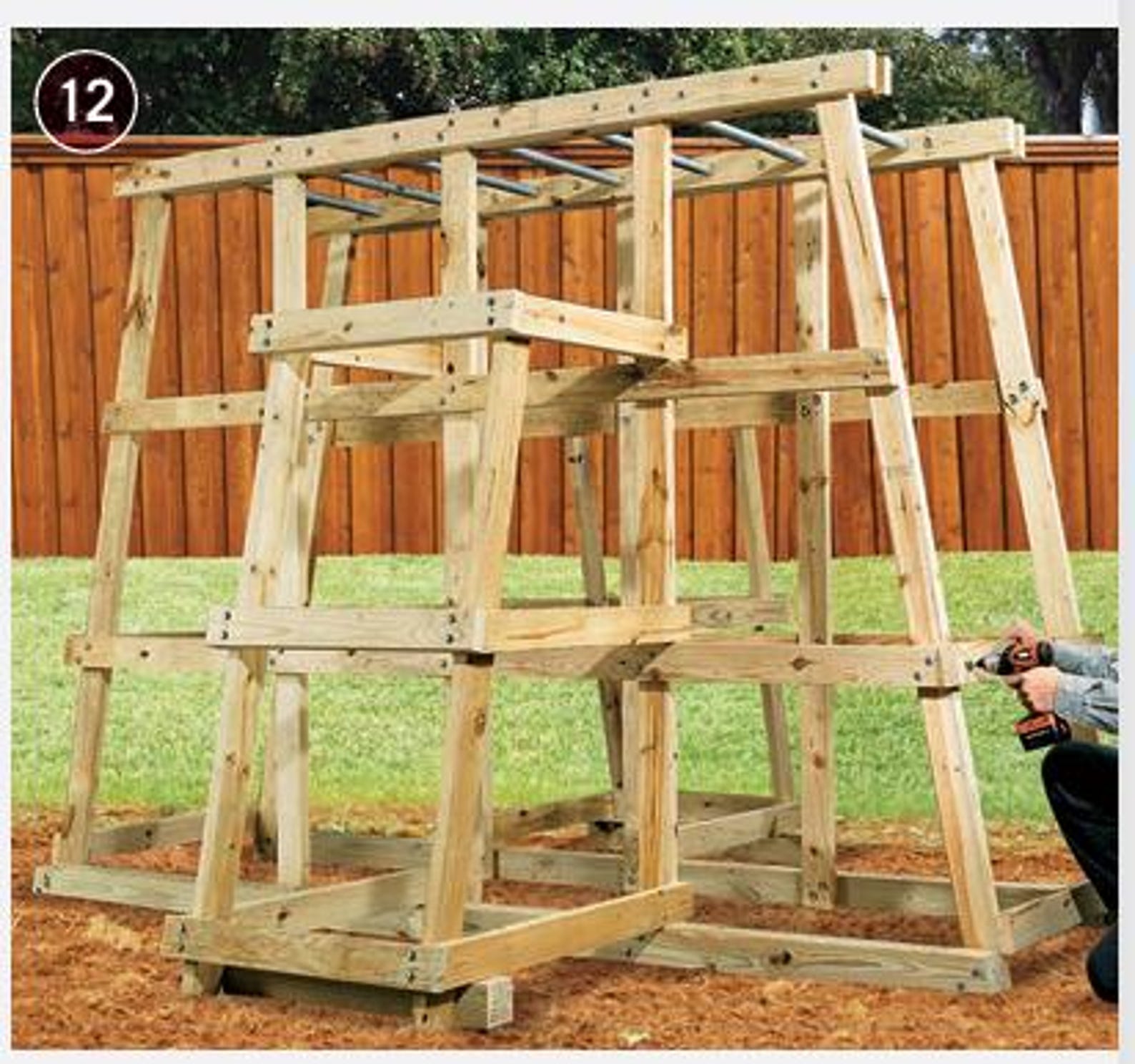 DIY Jungle Gym Build a Climbing Frame Playhouse Outdoor Montessori ...