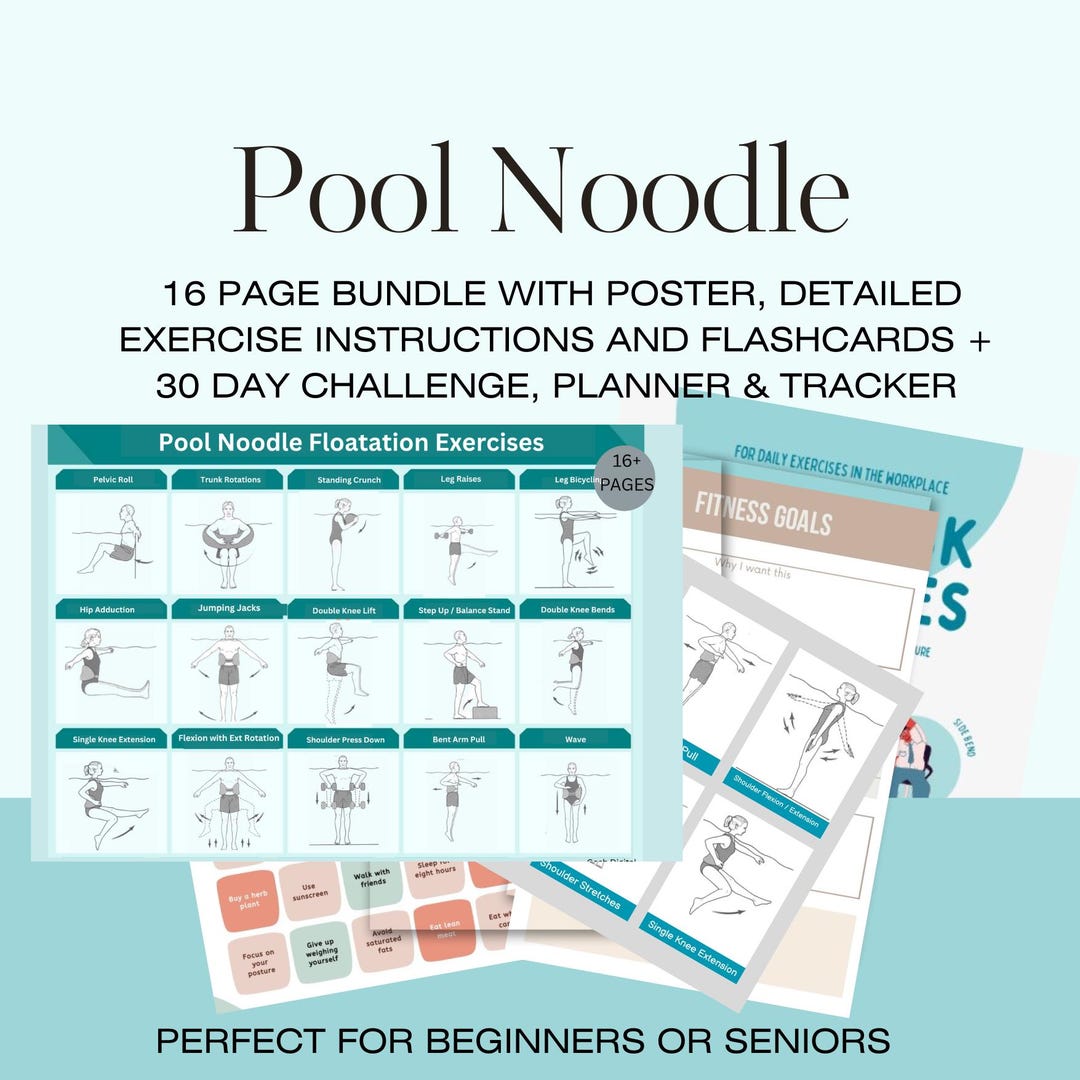 15 Pool Noodle Water Floatation Aerobics Exercises for Stretches Pdfs ...