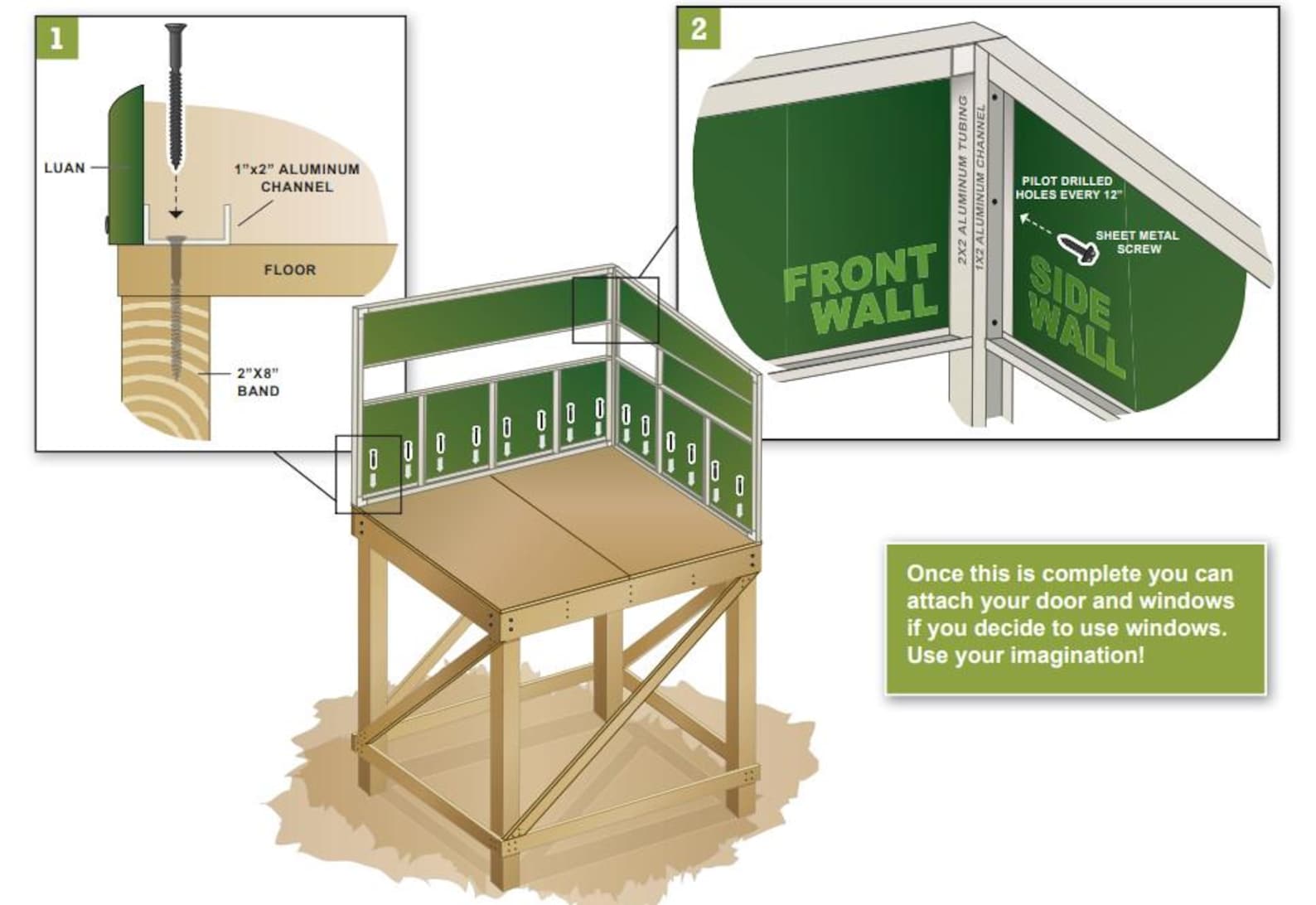 DIY 8x6 Portable Box Stand Elevated Deer Blind Tower Shelter Plans ...