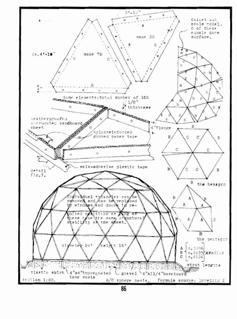 DIY Glamping Geodesic 2V 3V Dome Building Book Vacation Wooden Frame ...