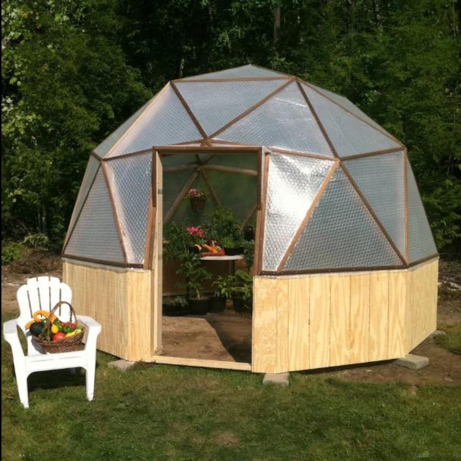 DIY Geodesic Dome Sun Winter Greenhouse or 2V 3V Climbing Frame ...