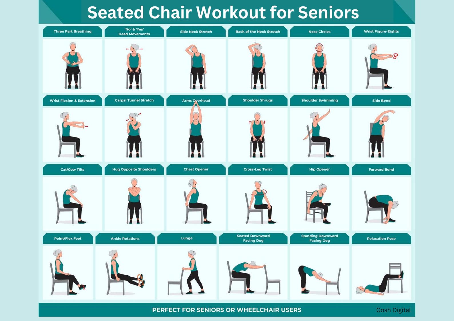 30 Dance Seated Chair Workout for Seniors Wheelchair Users Yoga ...