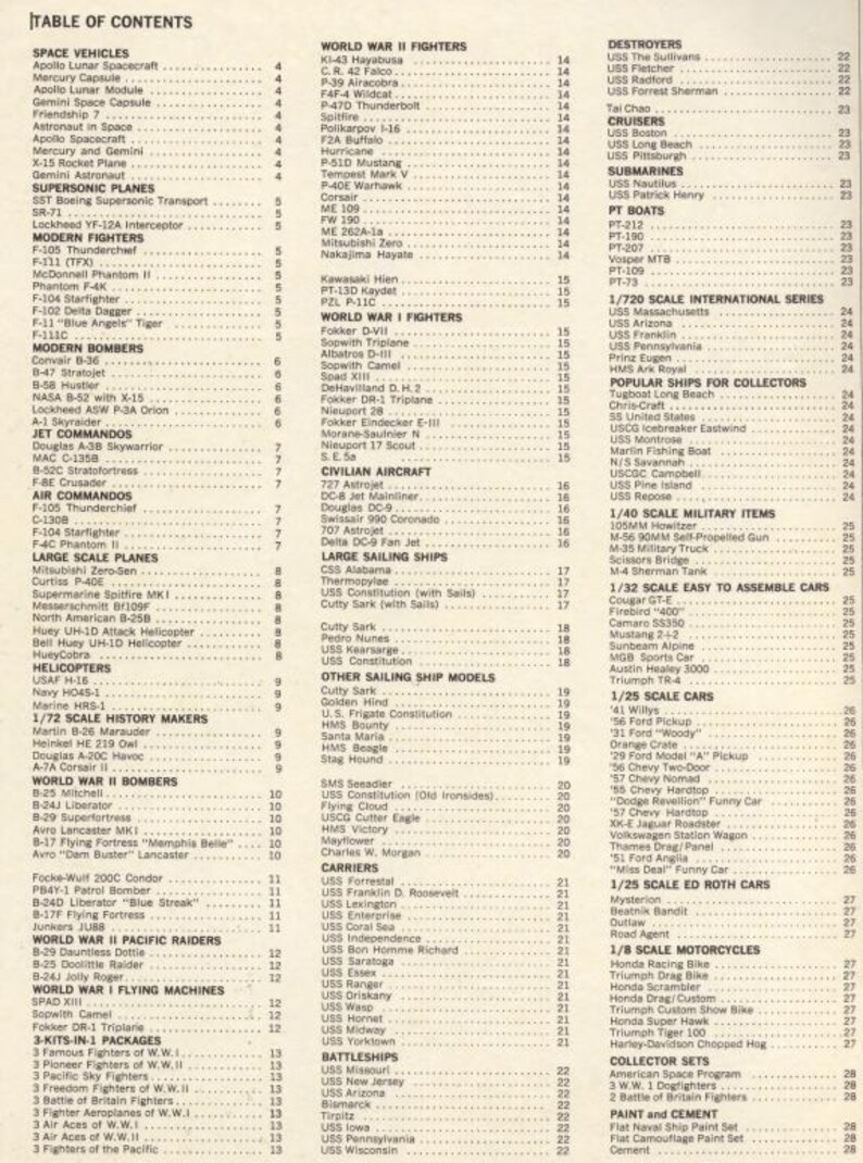 1968s Revell Collectors Catalog Space Ships Cars Trains Planes Toys ...