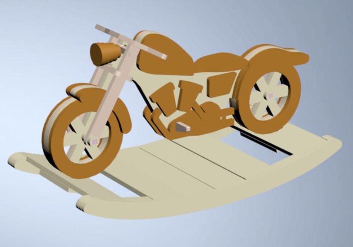 DIY Kids Motorcycle Rocker Child Toddler CNC Woodworking Rocking Plans ...
