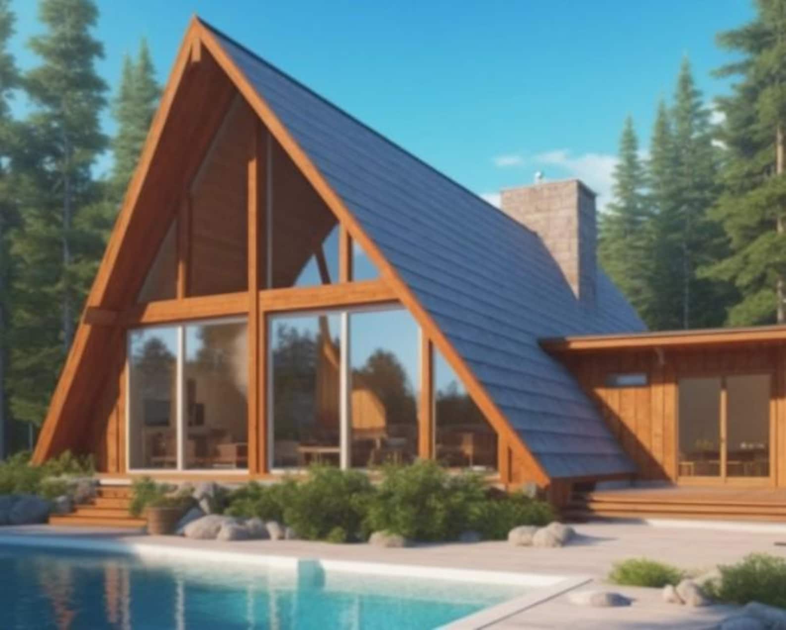 2 Bed A-frame Loft Chalet Cabins Lakehouse Nordic Vacation Summerhome ...