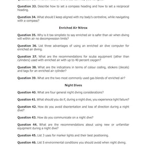 64 PADI Practise Advanced Open Water Diver Certification Practise Mock ...