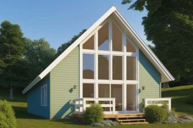 DIY A Frame Cabana Chalet Cabins Lakehouse Bunkhouse Vacation Summerhome Holiday PDF Plans ...