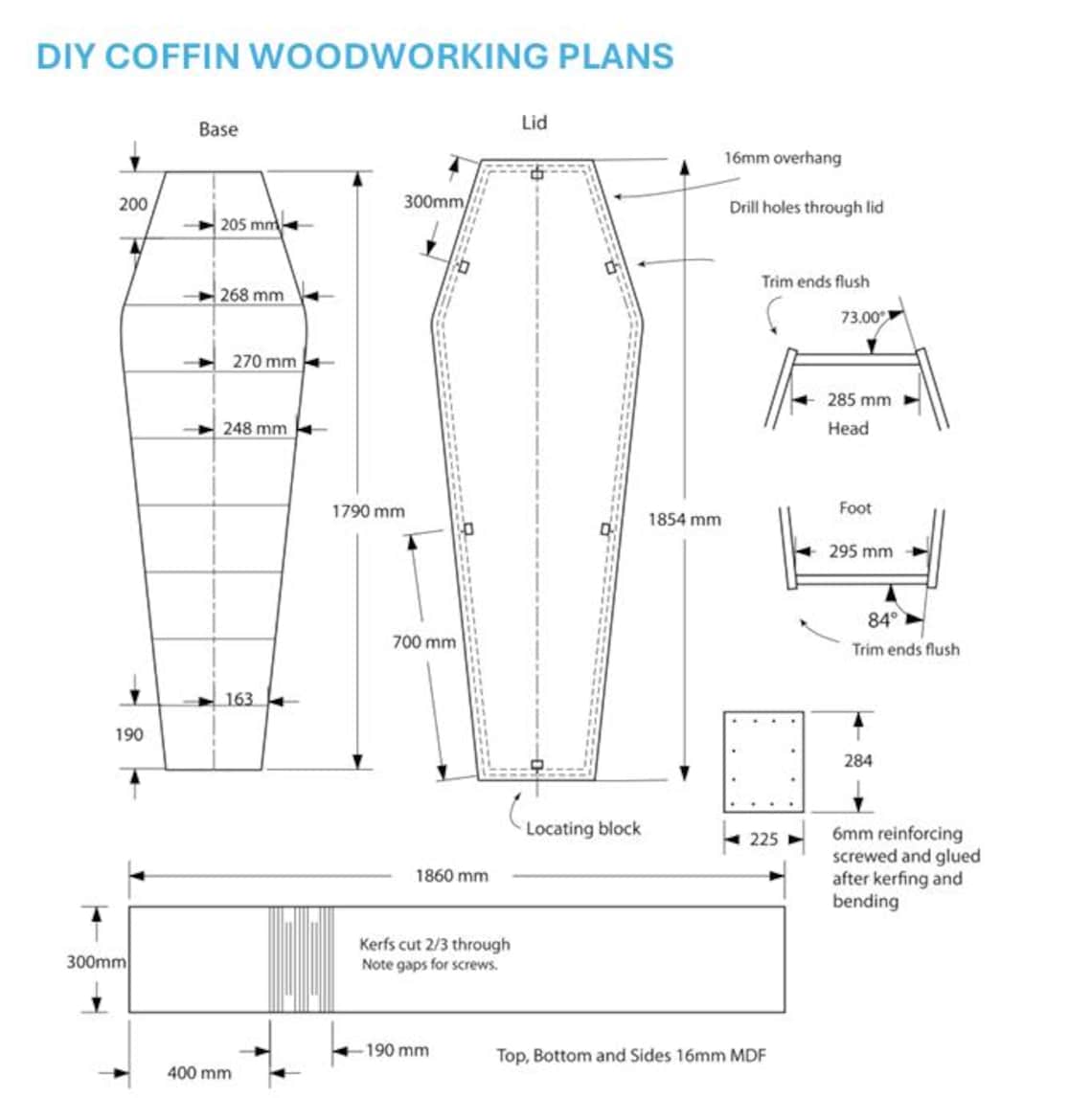 DIY Plywood Coffin Plans Halloween Yard Decoration Skeleton Graveyard ...