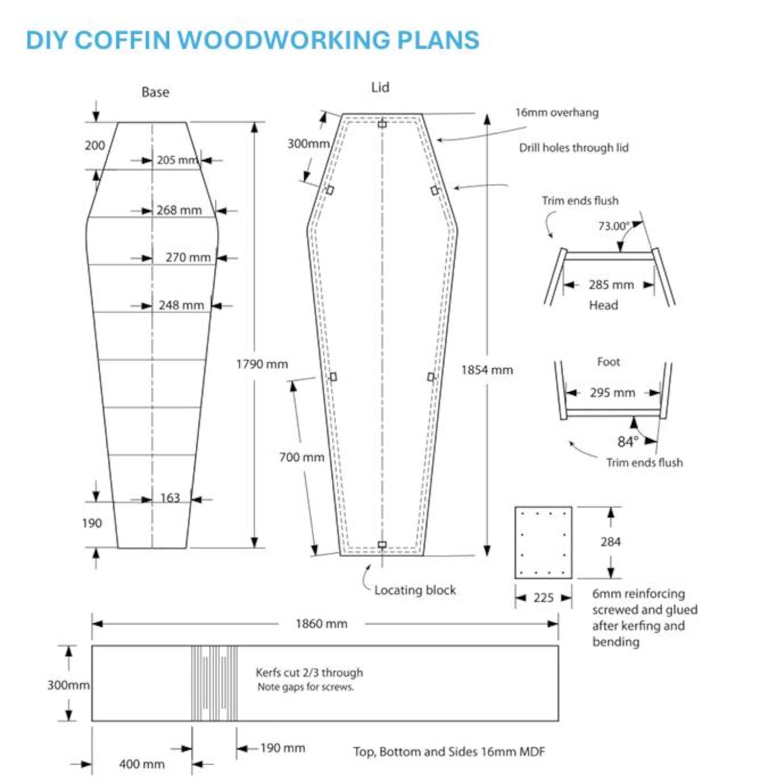DIY Plywood Coffin Plans Halloween Yard Decoration Skeleton Graveyard ...