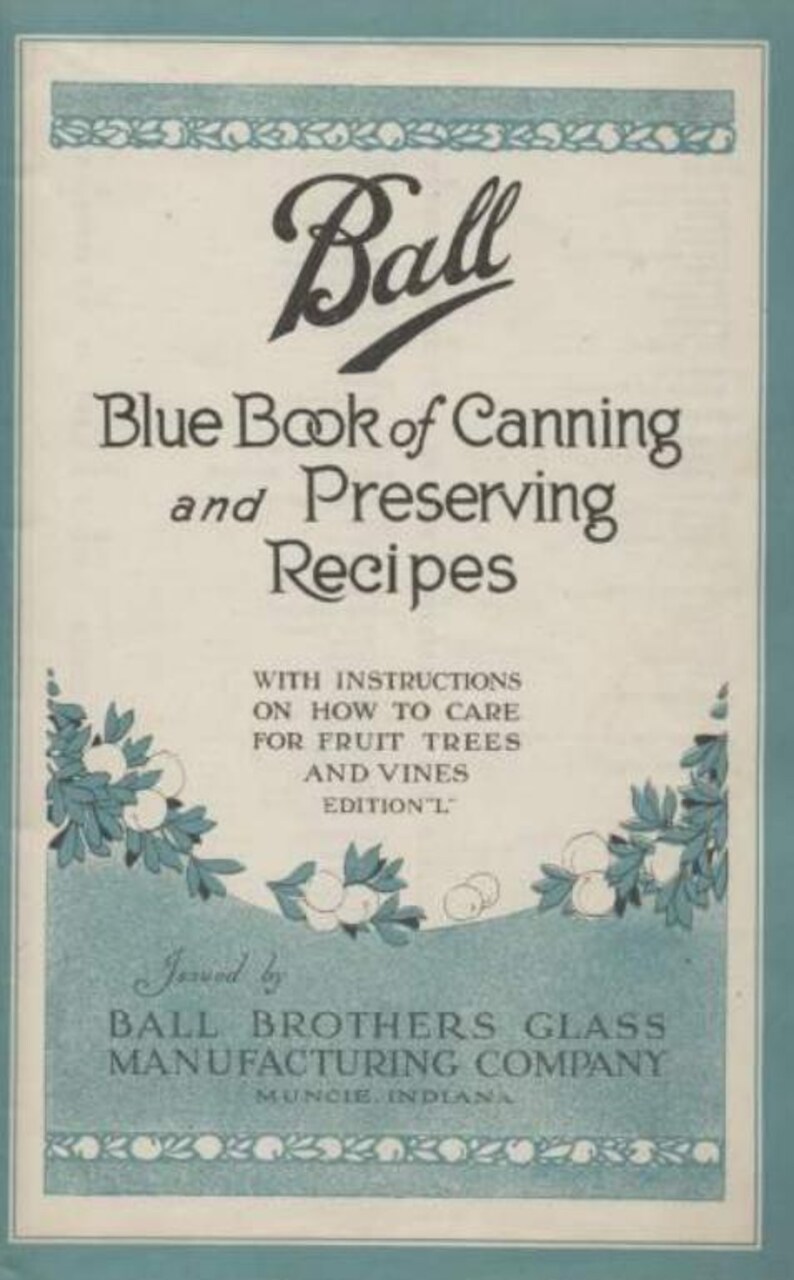 Ball Blue Book of Canning and Preserving Recipes Handbook PDF Vintage ...