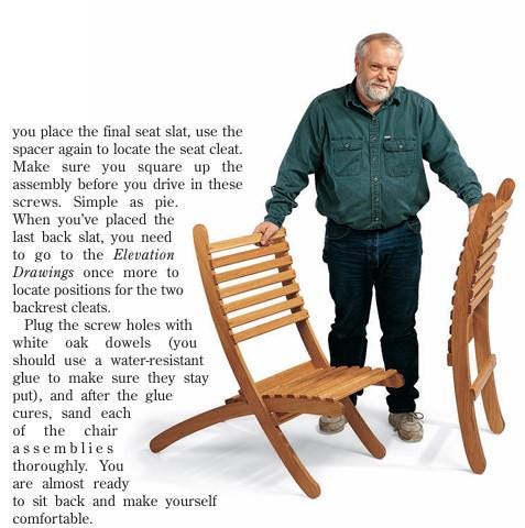 DIY Folding Chair Collapsible Chair Plans Outdoor Furniture Plus Bench ...