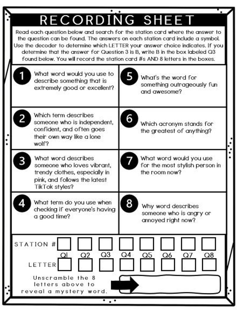 2024 Cool Words Printable Birthday Party Game Print & Play Codebreaker ...
