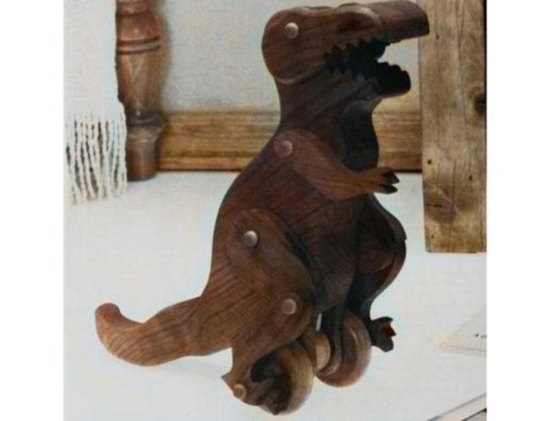 DIY Wooden T Rex Toy Moving Tyrannosaurus Dinosaur Plans Woodworking ...