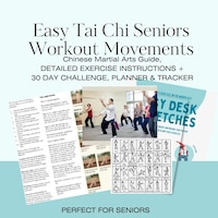 Printable Tai Chi Chair Workouts, Tai Chi Exercise Chart, Tai Chi Chair ...