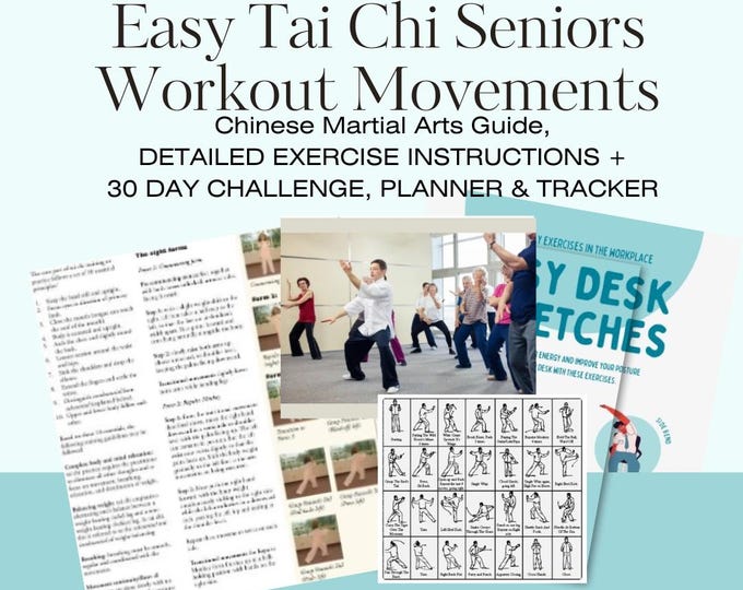 Tai Chi Exercise for Women, Tai Chi Exercise Chart, Printable Exercise ...