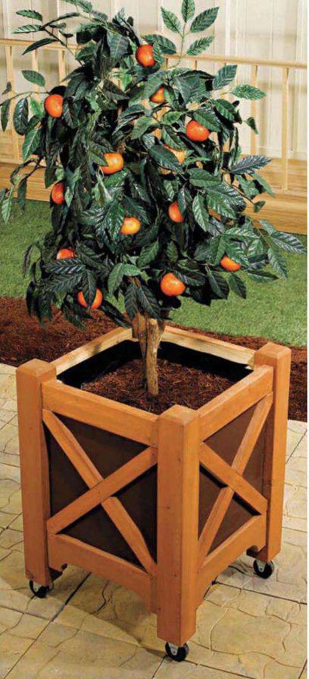 Versailles Planters on Wheels Raised Box Rolling Planter Plans Planter ...