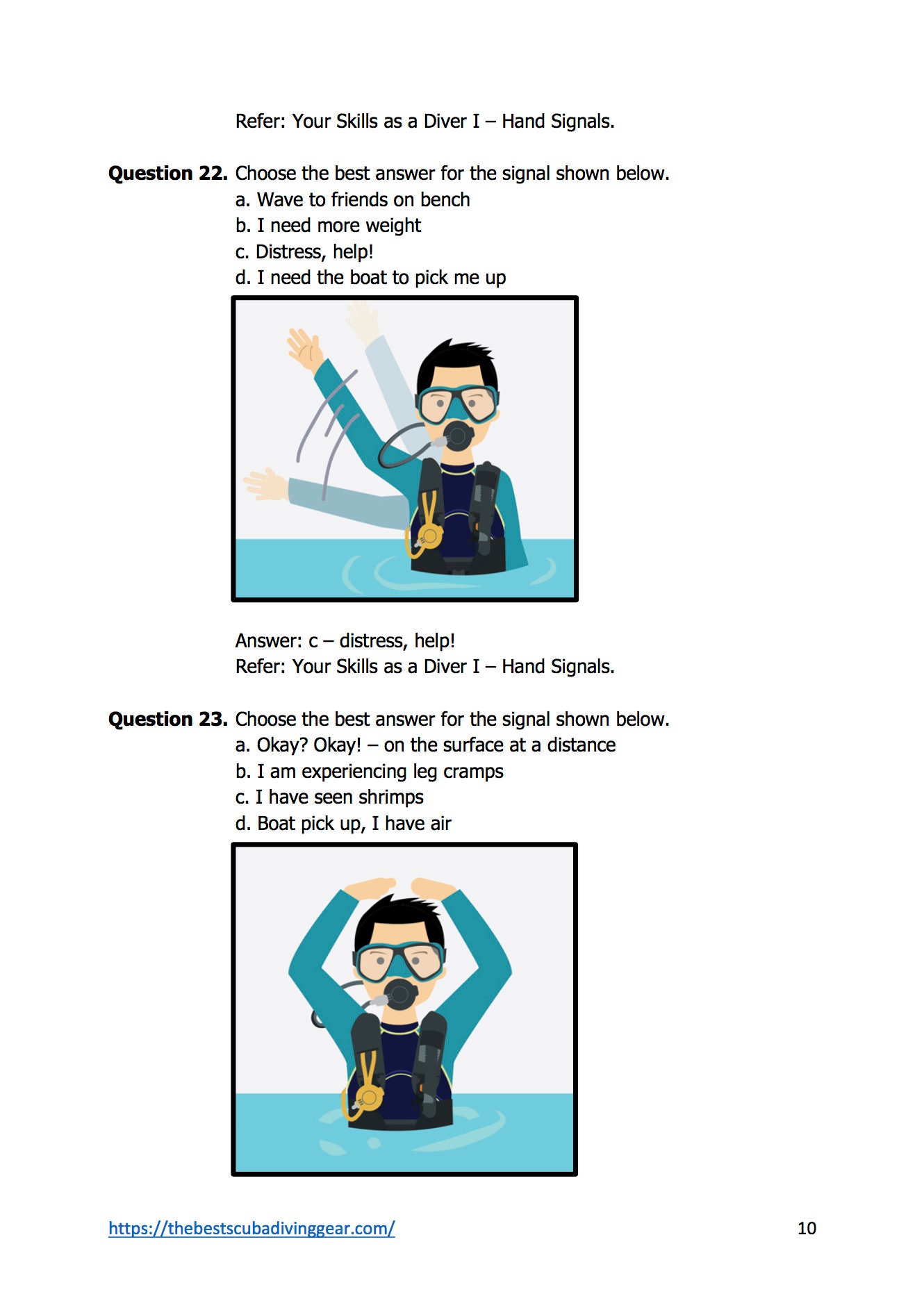 PADI Open Water Diver Certification Practise Mock Exam Test With ...