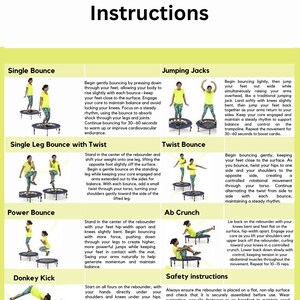 12 Rebounder Mini Trampoline HIIT Exercises Bounce Band Beginner Jump ...