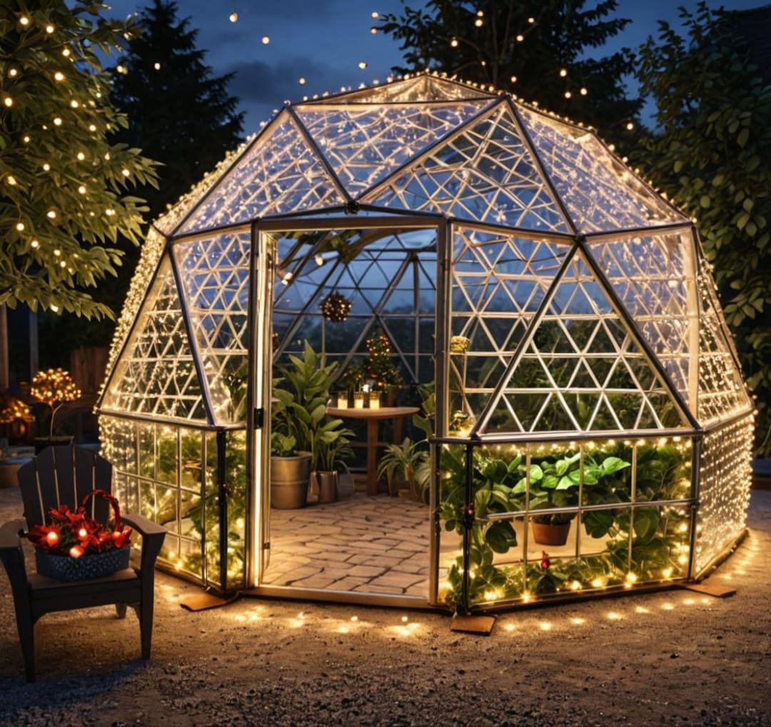 DIY Geodesic Dome Sun Winter Greenhouse or 2V 3V Climbing Frame ...