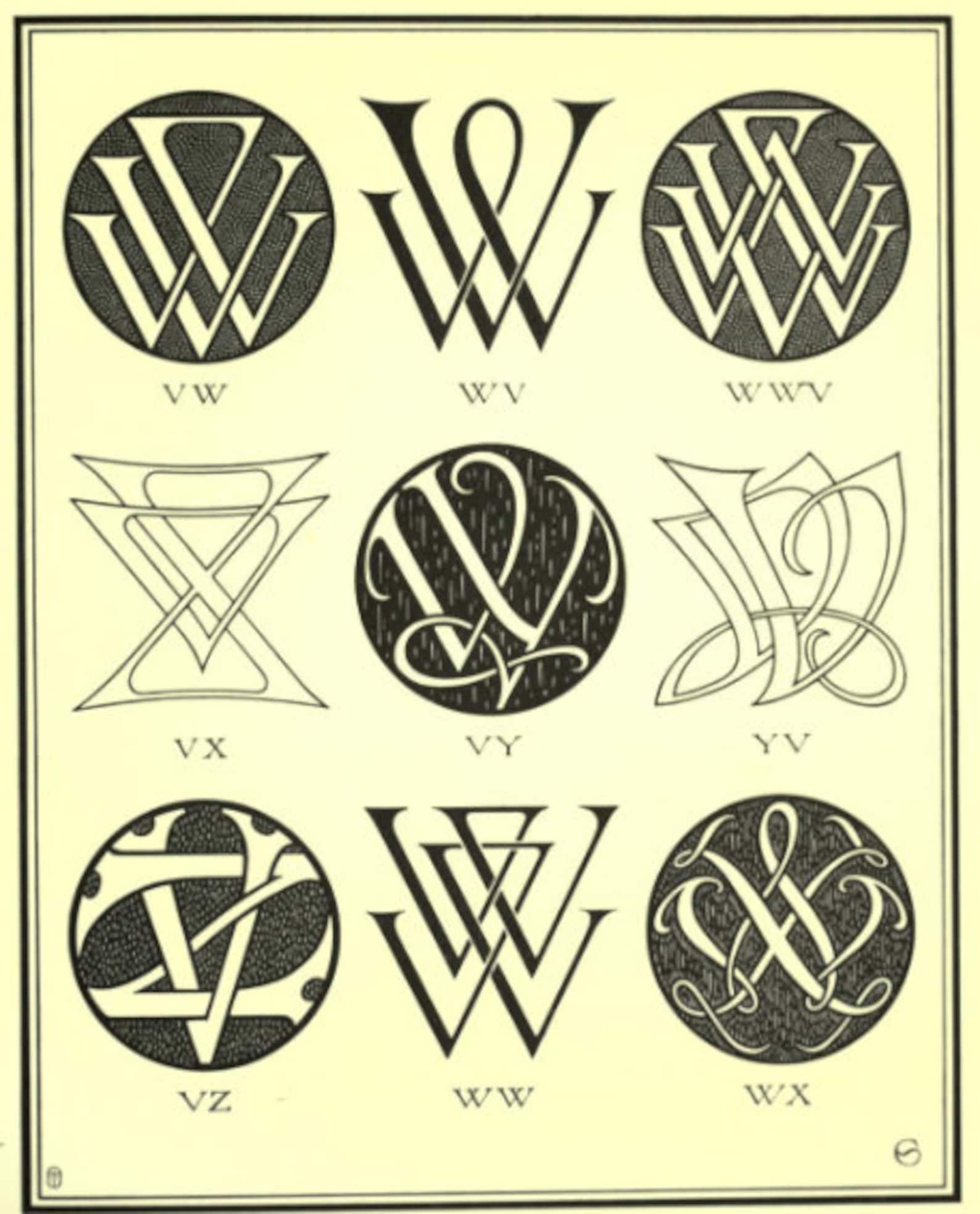 Monograms With Initials Styles of Alphabet and Embroidery Logo for ...