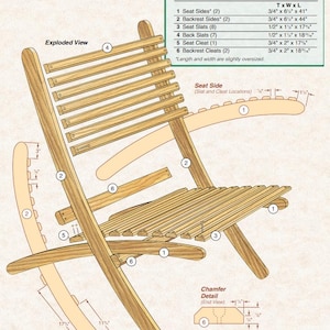 DIY Folding Bench for Two and Chair Woodworking Plans PDF Vintage ...