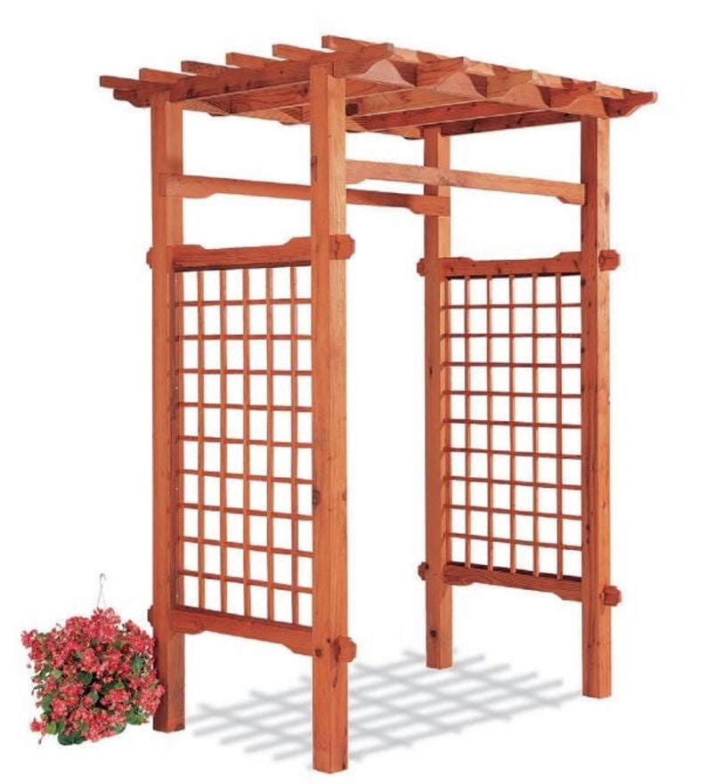DIY Wedding Arch Redwood Arbor Build Plans for Japanese Garden Wooden A-frame Summer Patio ...