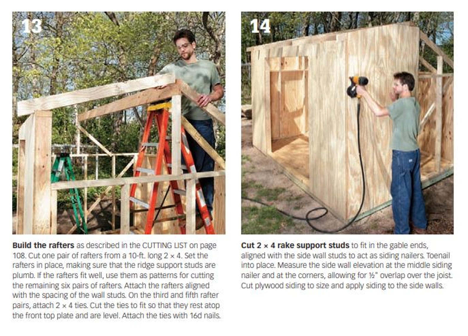 DIY 8x12 Ft Salt Box Style Shed With Gable Double Barn Door Wood ...