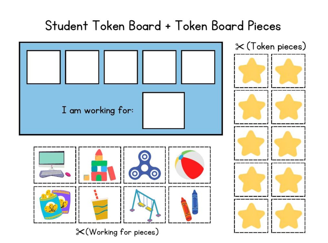 Student Token Board Reward Chart Visual Aid Incentive Chart Positive ...