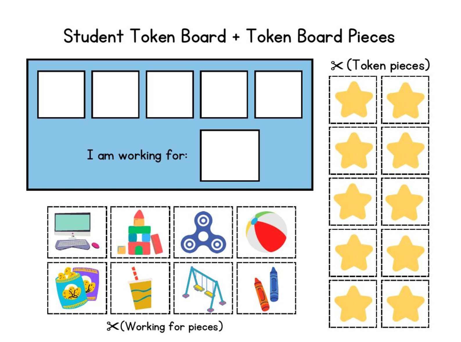 Student Token Board Reward Chart Visual Aid Incentive Chart Positive ...